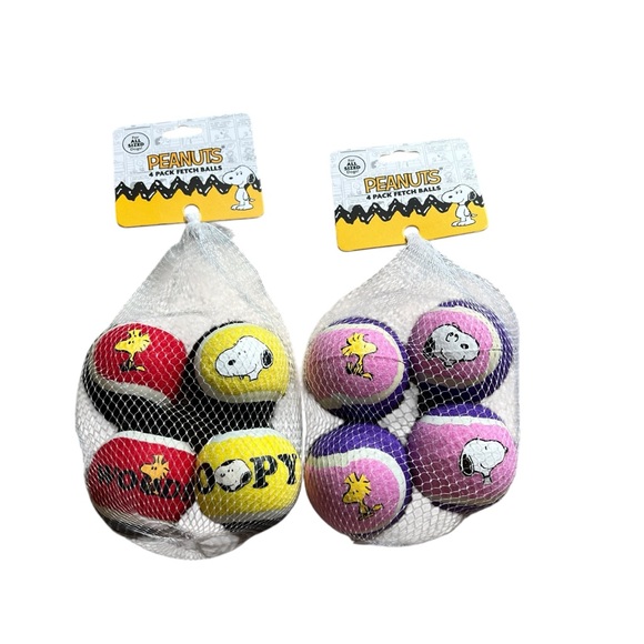 Peanuts and Snoopy | Dog | Peanuts Dog Fetch Balls Set Of 2 Bags 8 ...